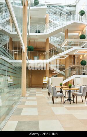 Modern wall design in cafe Stock Photo - Alamy