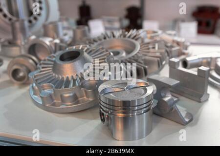 Metal products made by casting techniques close up. Industry Stock ...