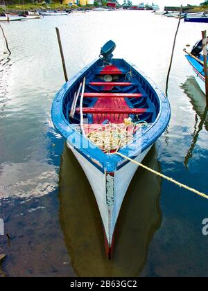 Wooden boat in Indian Ocean Stock Photo - Alamy