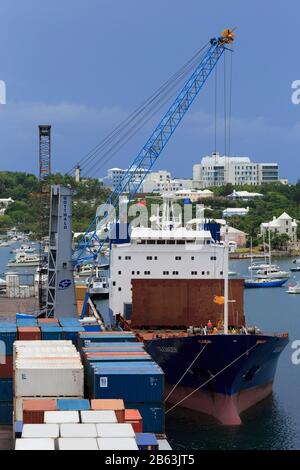 Container Ship, Hamilton, Bermuda Stock Photo - Alamy