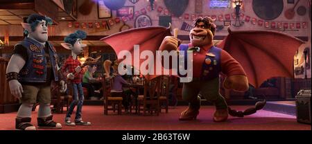 ONWARD, from left: Barley Lightfoot (voice: Chris Pratt), Ian Lightfoot ...