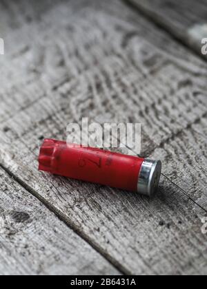 Shotgun shells, shell, at shooting range, ball-trap Stock Photo - Alamy