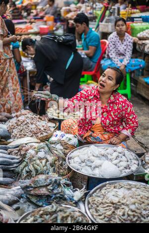 Fish market and vegetable market in Yangon, Myanmar. (Photo by Robin ...