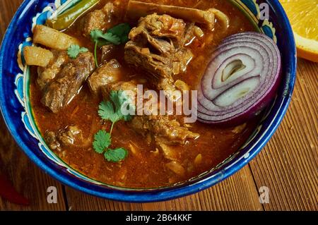 Nihari Ghost, stew of slow-cooked meat mainly shank meat of beef or ...