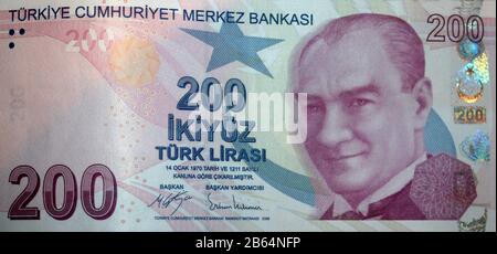 200 Turkish Lirasi banknote, Turkey Stock Photo - Alamy