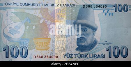 100 Turkish Lirasi banknote, Turkey Stock Photo - Alamy