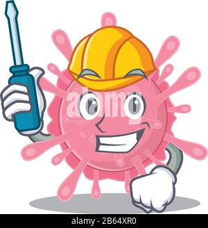 Corona virus germ in Smart Detective picture character design Stock ...