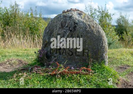 Battle of Culloden clan memorial stone marker (Clan Fraser Stock Photo ...