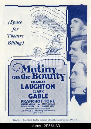 CLARK GABLE as Fletcher Christian and FRANCHOT TONE as Midshipman Roger ...