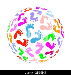 colorful baby footprints, color footsteps Stock Photo - Alamy