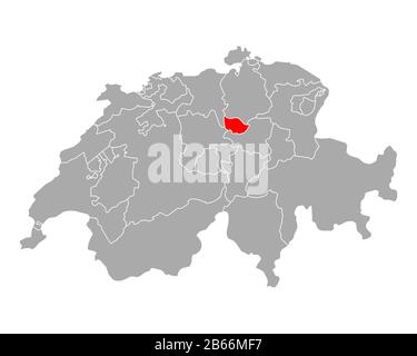 Map of Zug in Switzerland Stock Photo - Alamy