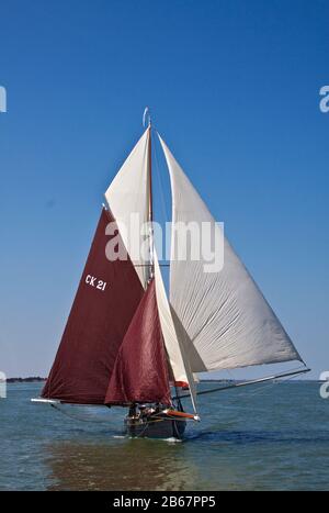 Essex sailing smack CK21 Maria and other smacks in full sail Stock ...
