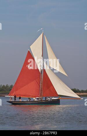 Essex sailing smack CK21 Maria, and other smacks, in full sail Stock ...