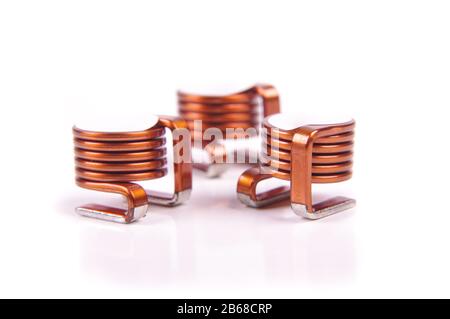 Power SMD air coil inductor for high power electronics isolated on the ...