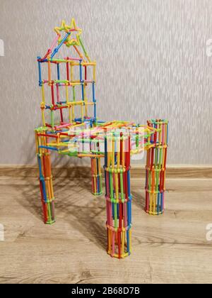 Creative design chair construct from plastic toy constructor Stock ...