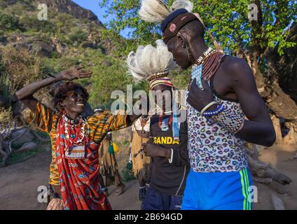 Larim tribe women during a wedding celebration, Boya Mountains, Imatong ...