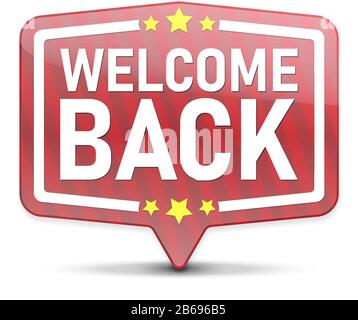 Welcome Back to School, bubble sticker on paper in a cell. Template for ...