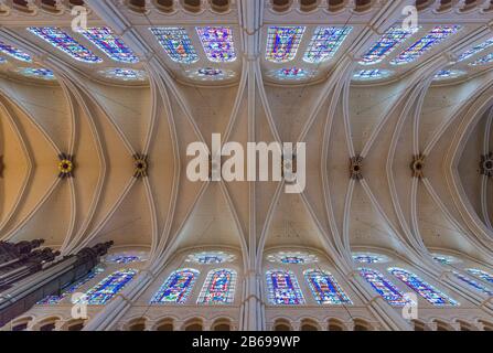 Medieval Windows of the Gothic Cathedral of Chartres, France, dedicated ...
