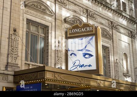 Longacre Theater with "Diana" Marquee, NYC 2022 Stock Photo - Alamy