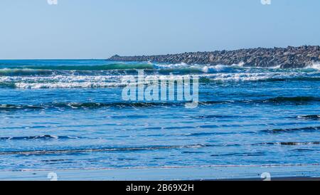 A view of the rock jetty at Westport, Washington Stock Photo - Alamy