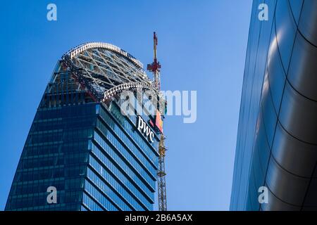 PWC Tower under construction named The Curved One, in Milan CityLife ...
