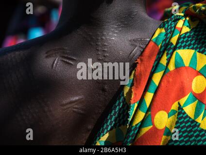 Rear View Of The Scars On The Back Of A Hamar Tribe Woman After Stock ...