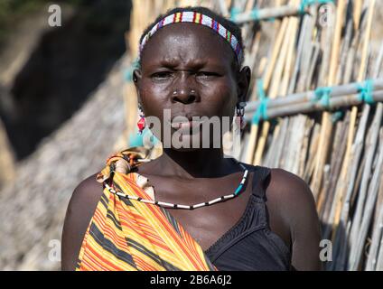 Portrait of a Larim tribe woman with traditional eaerrings, Boya ...