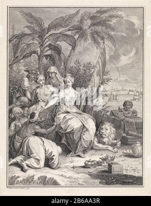 Allegory on the VOC, Title page for: J. de Marre, Batavia, 1740 ...