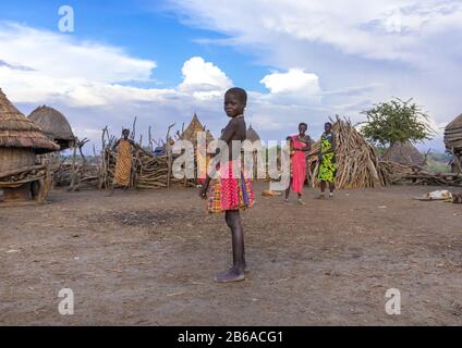 Traditional village huts of the Toposa tribe, Eastern Equatoria, South ...