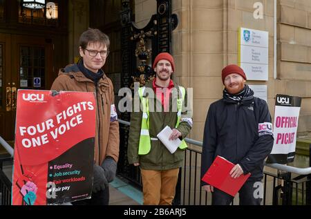 University of Sheffield staff picketing the Sir Frederick Mappin ...