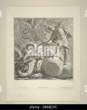 Apollo kills the Python dragon, Apollo kills with his bow and arrow the ...