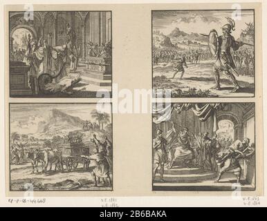 Van Saul, David, and Goliath, Jan Philipsz Schabaelje, 1646 text sheet ...