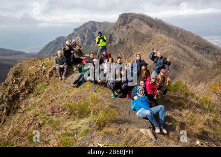 MONTE SOMMA, ITALY - MARCH 1, 2020 - It's a challenging hiking which ...
