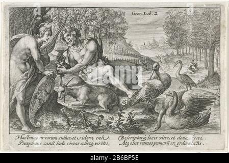 Bacchus and Minerva, Crispijn van de Passe (I), 1612 print Landscape ...