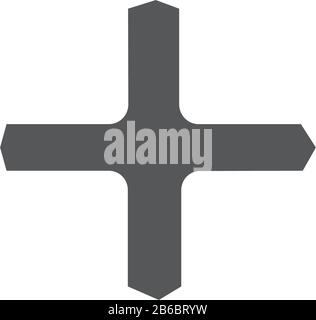 Plus or cross symbols. hand painted plus cross sign isolated on a white ...