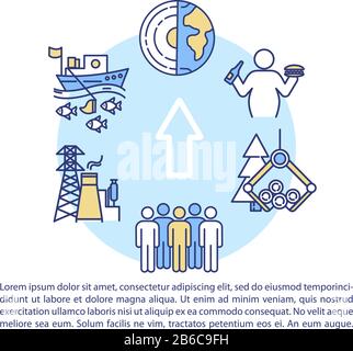 Overconsumption concept icon with text. Global damage. Human ...