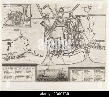 Siege of Ostend, 1601-1604, 1700 - 1749 print Siege of Ostend. Map of the defense and attack ...