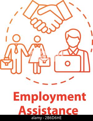 Employment assistance concept icon. Hiring for job position. Career ...