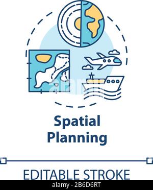 Spatial planning concept icon. Distribution and regulation. Public ...