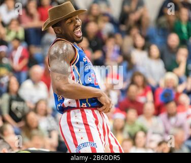 Thunder Law of the Harlem Globetrotters during the exhibition match of ...