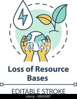 Loss of resource base concept icon. Nature damage of industrial ...