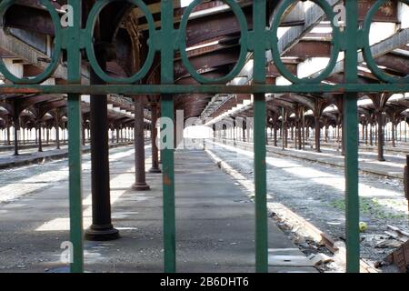Abandoned railroad platform of former Central Railroad of New Jersey ...