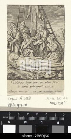 Bewening van Christus, Hieronymus Wierix, 1563 - before 1619 print Maria, Maria Magdalena and ...