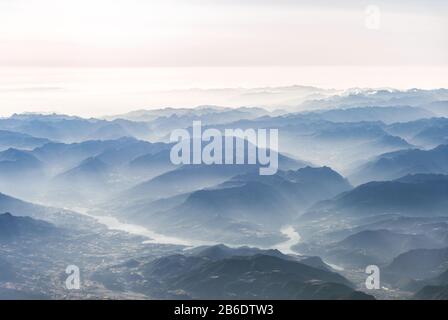 Aerial photography of colorful mountains and rivers along the Yunnan ...
