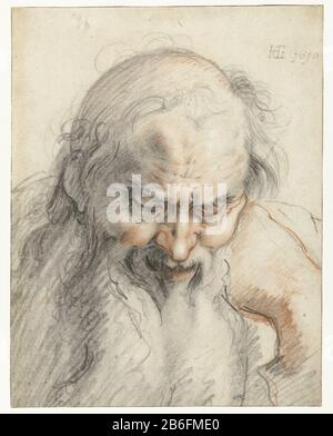 Bust of an old man, Hendrick Goltzius, 1610 drawing With the eyes ...