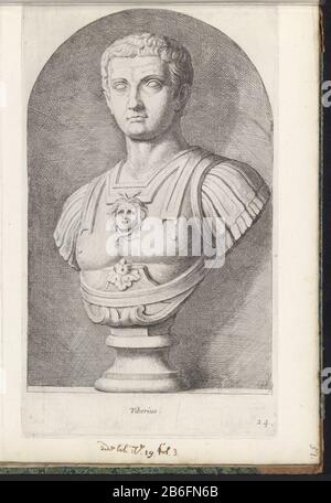 Bust of Emperor Tiberius, Tiberius (title on object), Classical bust of ...