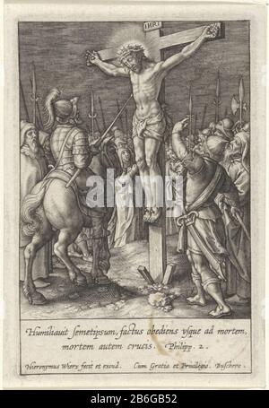 Christ on the cross with longinus who puts him in his side, anonymous ...