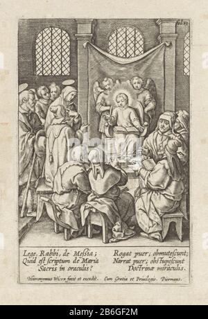 Christ between the scribes in the temple. The twelve-year-old Christ in ...