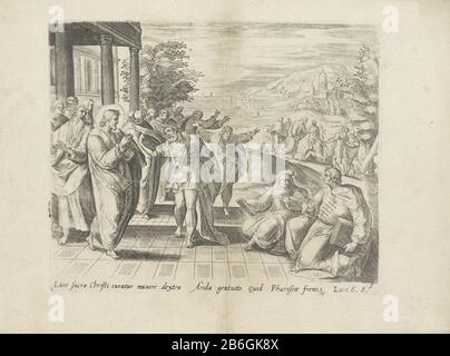 Christ heals the man with the withered hand. Etching by J. Barlow Stock ...