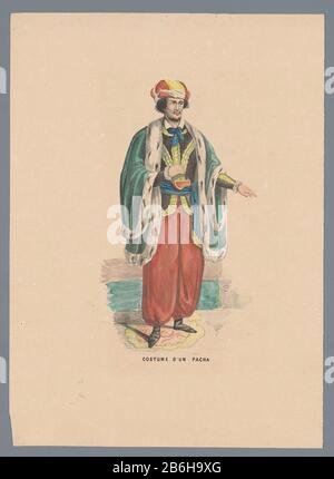 Costume d'un Pacha. Man in dressage as an Ottoman Pasha. Presentation ...